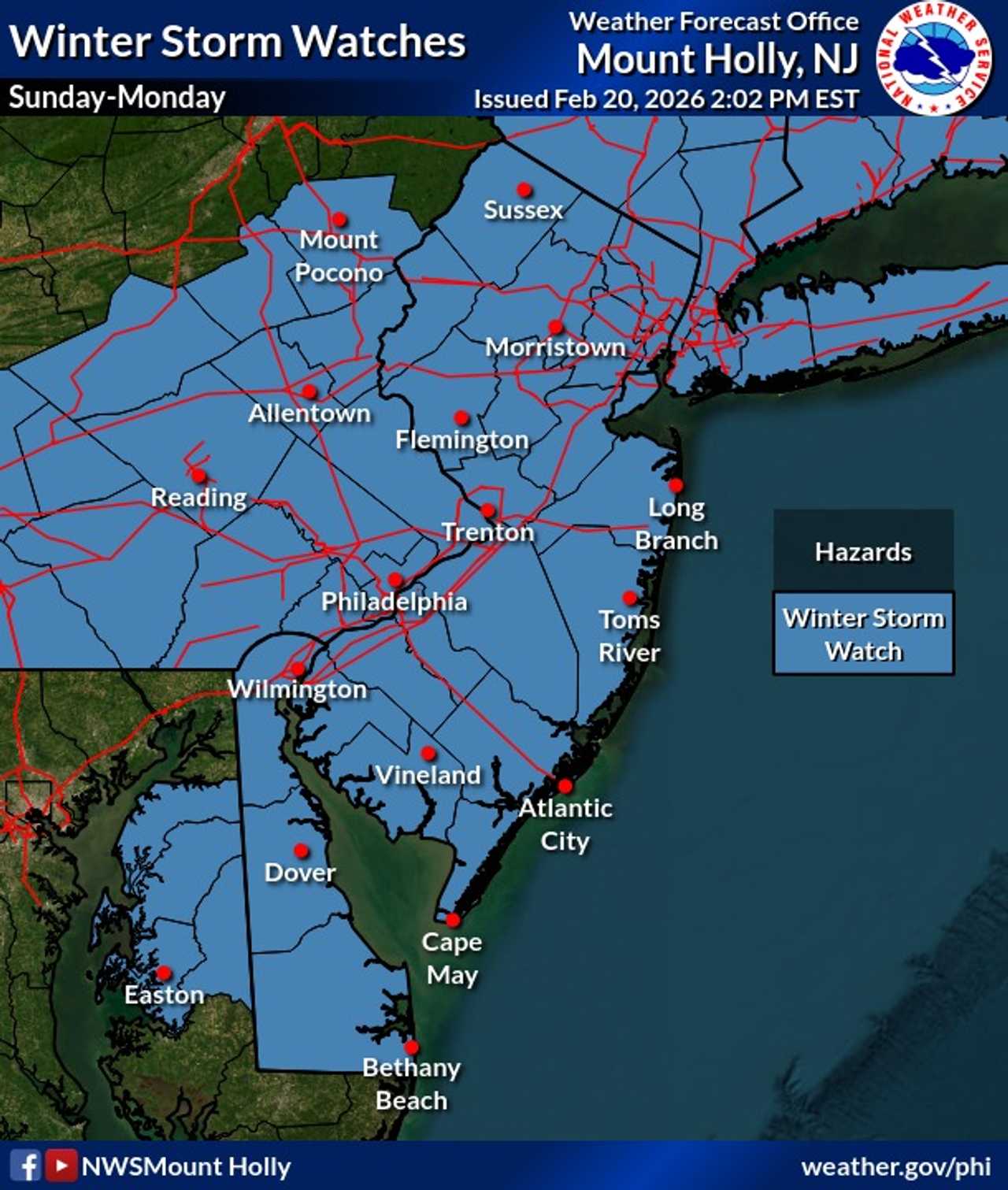 All of NJ under winter storm watch: Up to 10 inches of snow possible ...