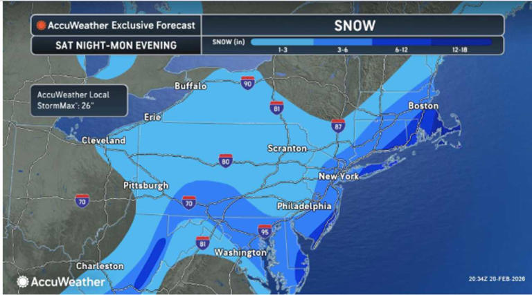 Projected snowfall totals increase for weekend nor'easter: New map