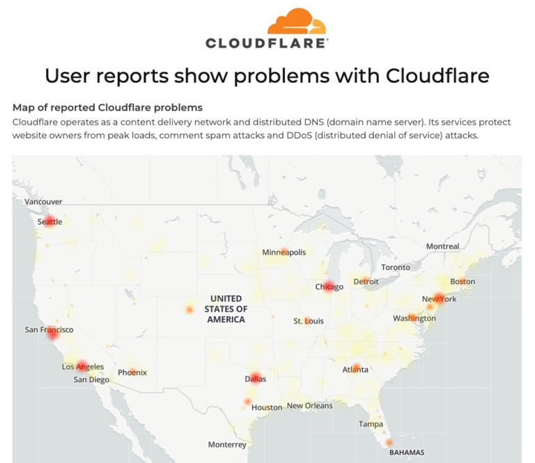 Cloudflare outage causes problems with UberEats, Bet365, AWS