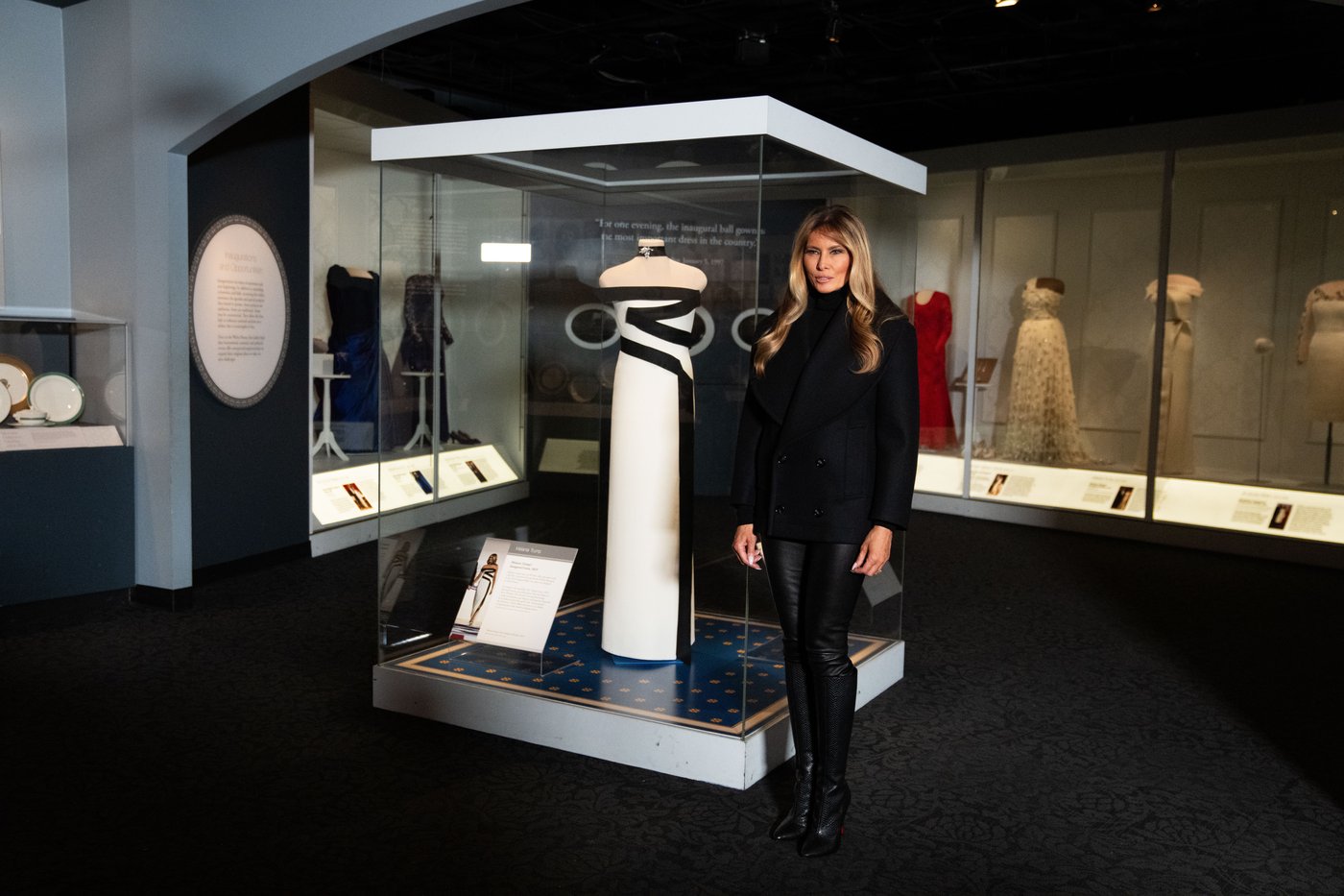 Melania Trump donates her white and black-trimmed inaugural ball gown ...