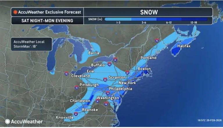 Projected snowfall totals increase for major winter storm: New map