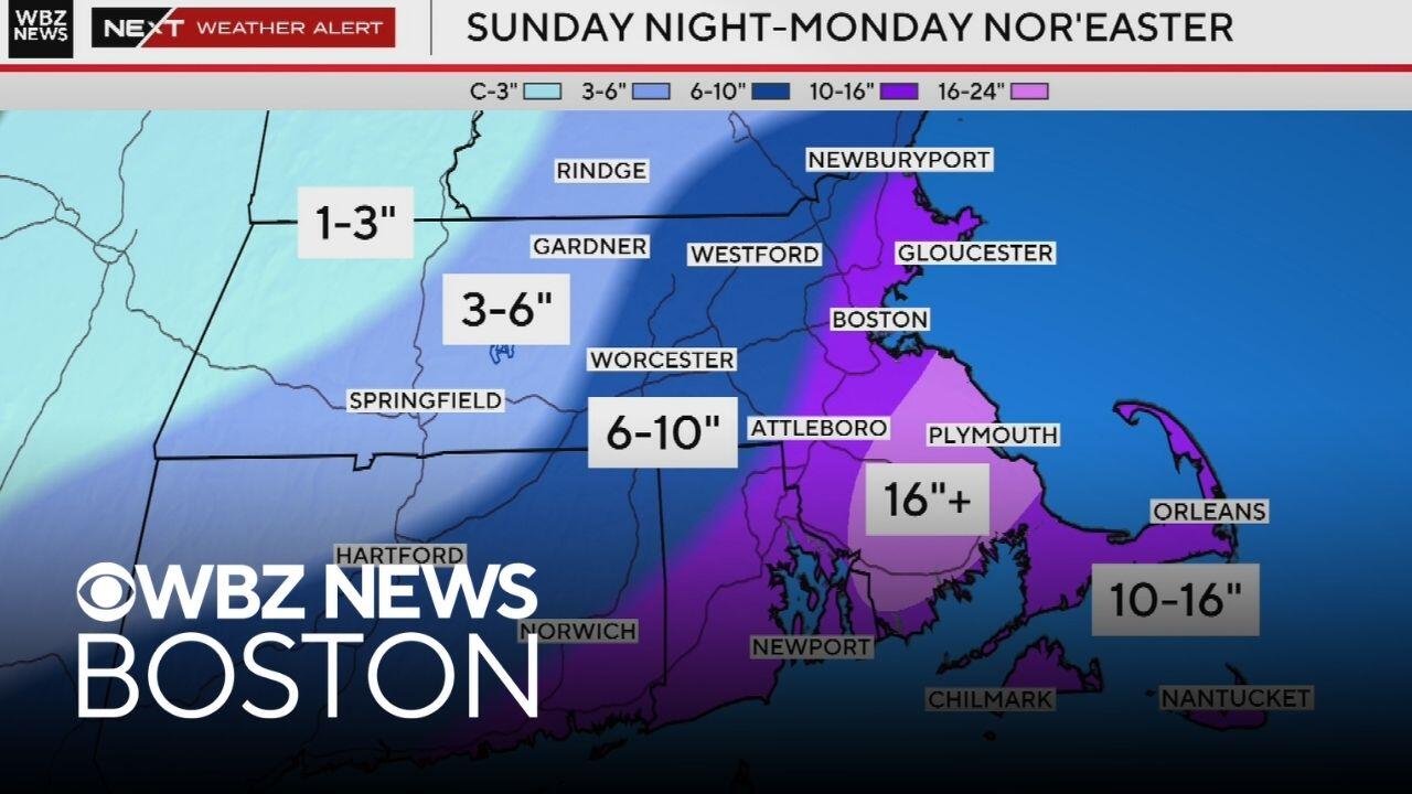 Major Boston weather forecast update for Monday storm with a foot of ...