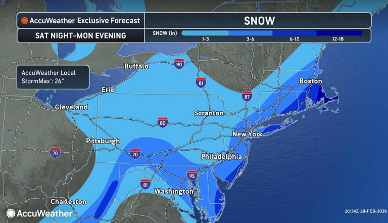 Nor’easter snowfall forecast: Fresh map shows dramatic rise in ...