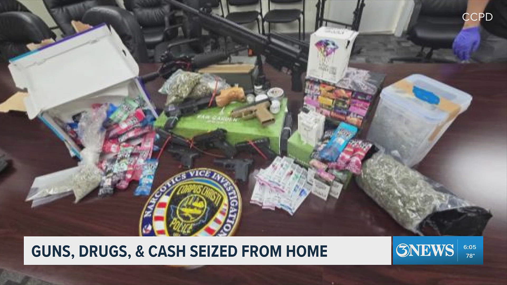 CCPD seizes $12K, guns and drugs in SWAT-assisted Southside raid