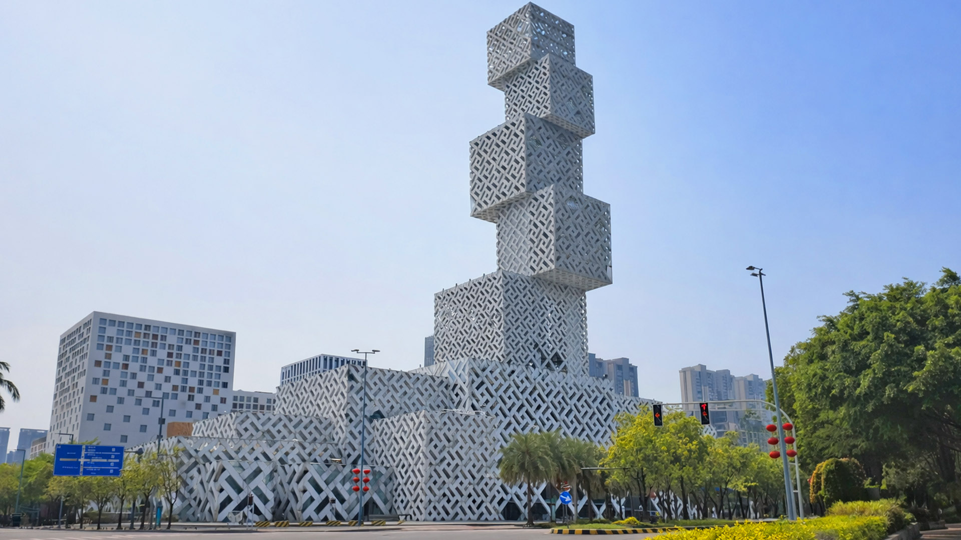 A geometric design tower in China