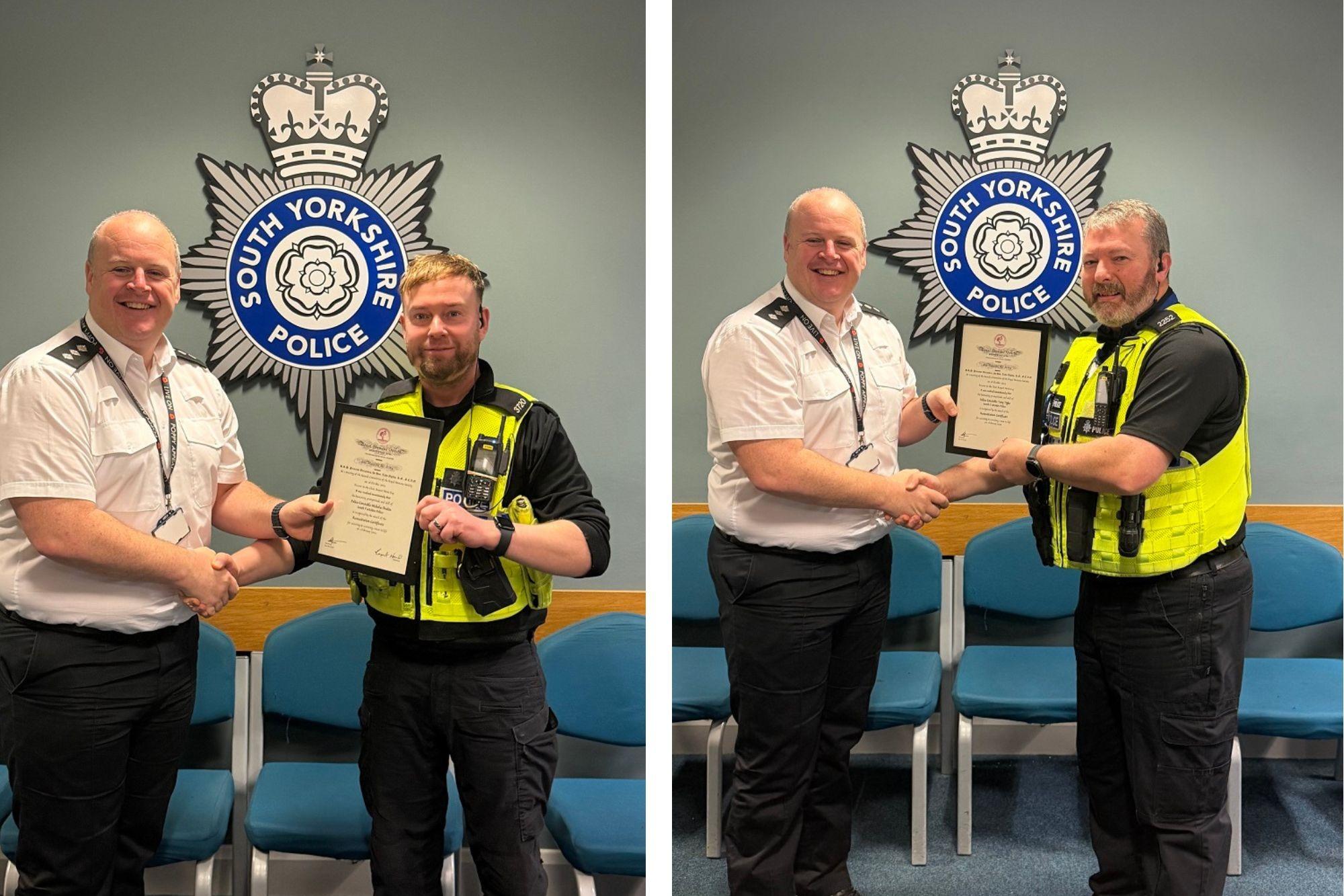 Doncaster police officers given national awards after saving bus driver ...