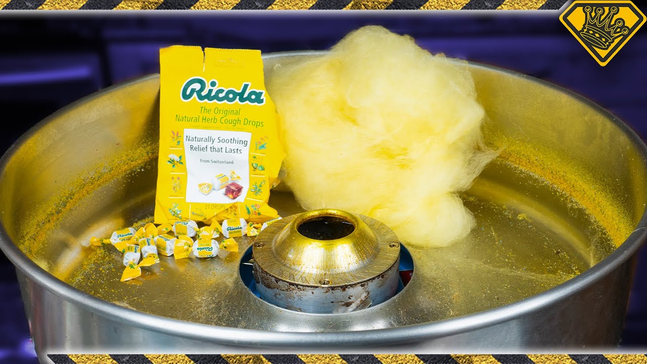 Cough drops transformed into real, edible cotton candy