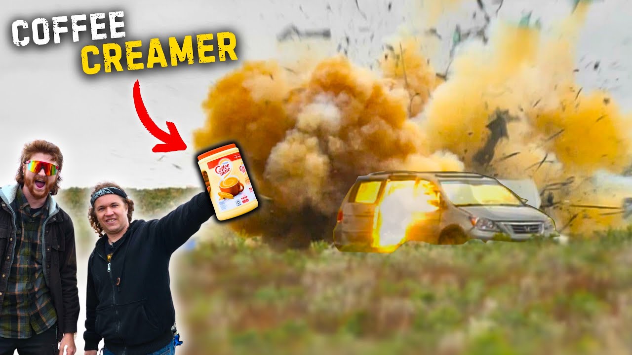 Can coffee creamer blow up a car?