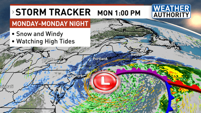 Snow ends early / More snow and wind Monday