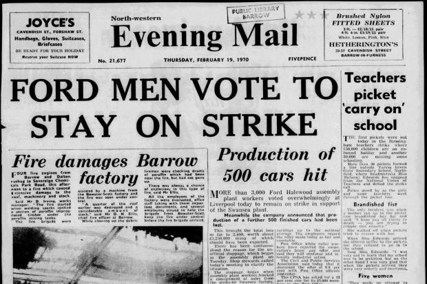 The North West Evening Mail's headlines this week back in 1970