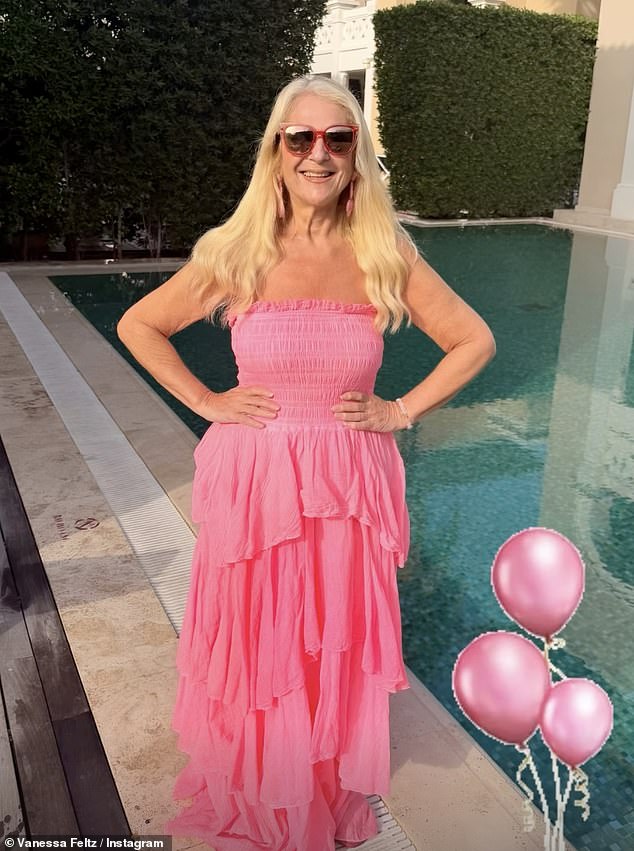 Vanessa Feltz shows off her slim frame as she celebrates her 63rd ...