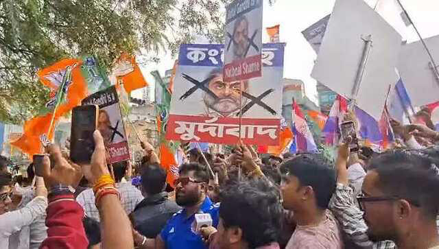 BJP youth protests against Congress' actions at AI summit