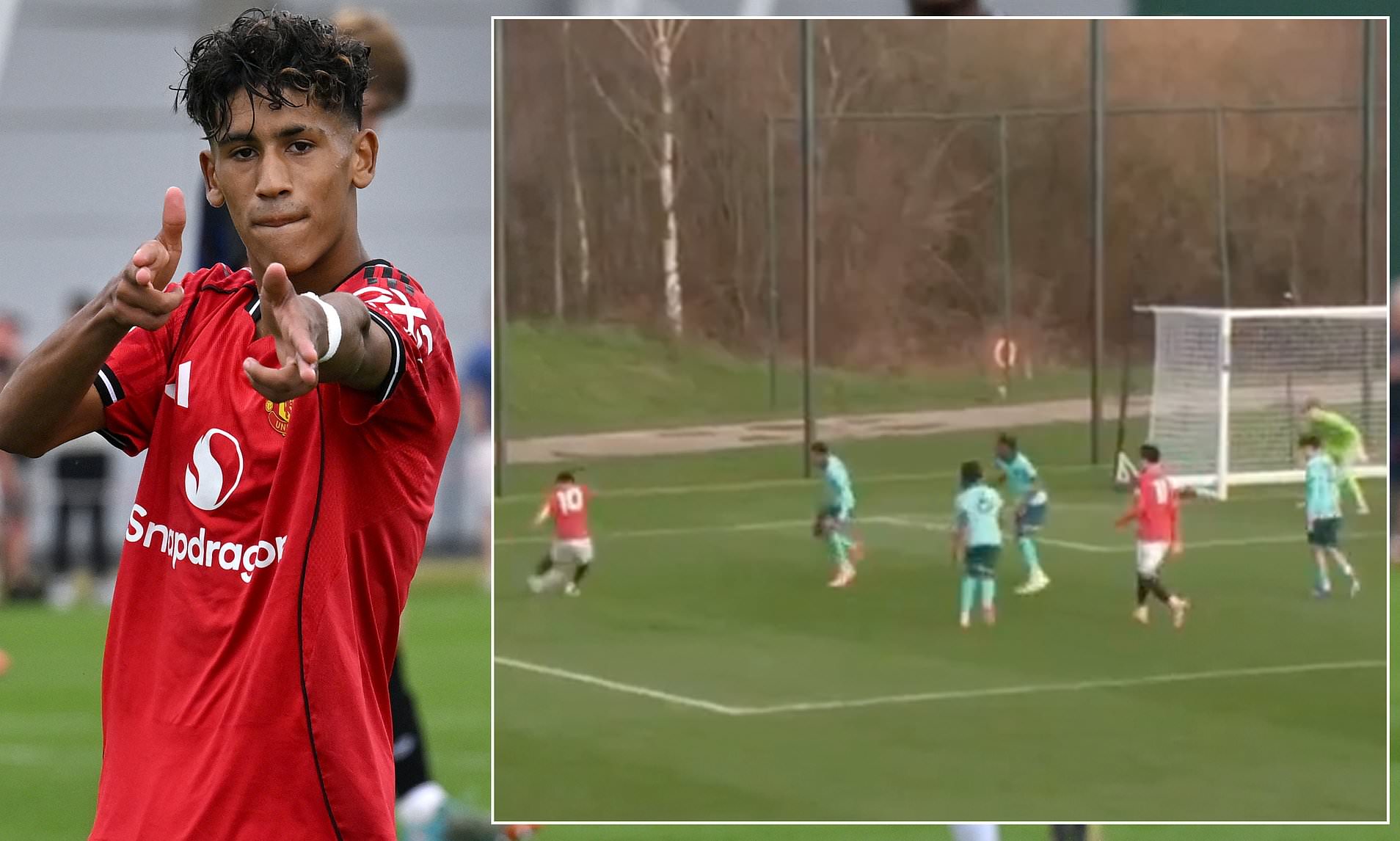 Man United's teen sensation JJ Gabriel scores a wonder goal for Red ...