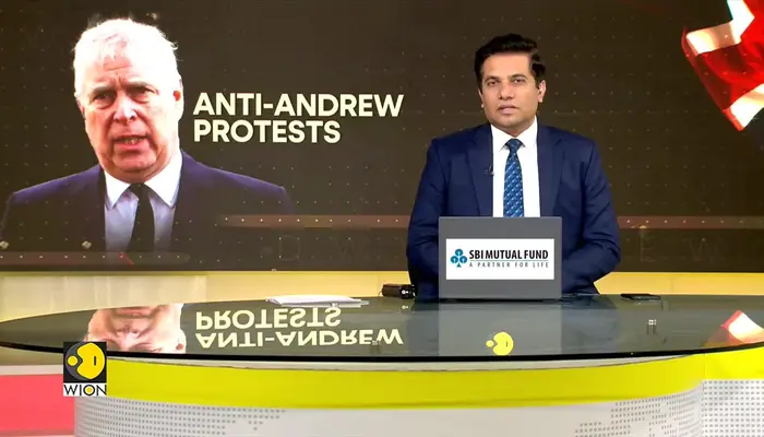 Anti-Andrew protest: Protesters in royal family masks mock Andrew's arrest