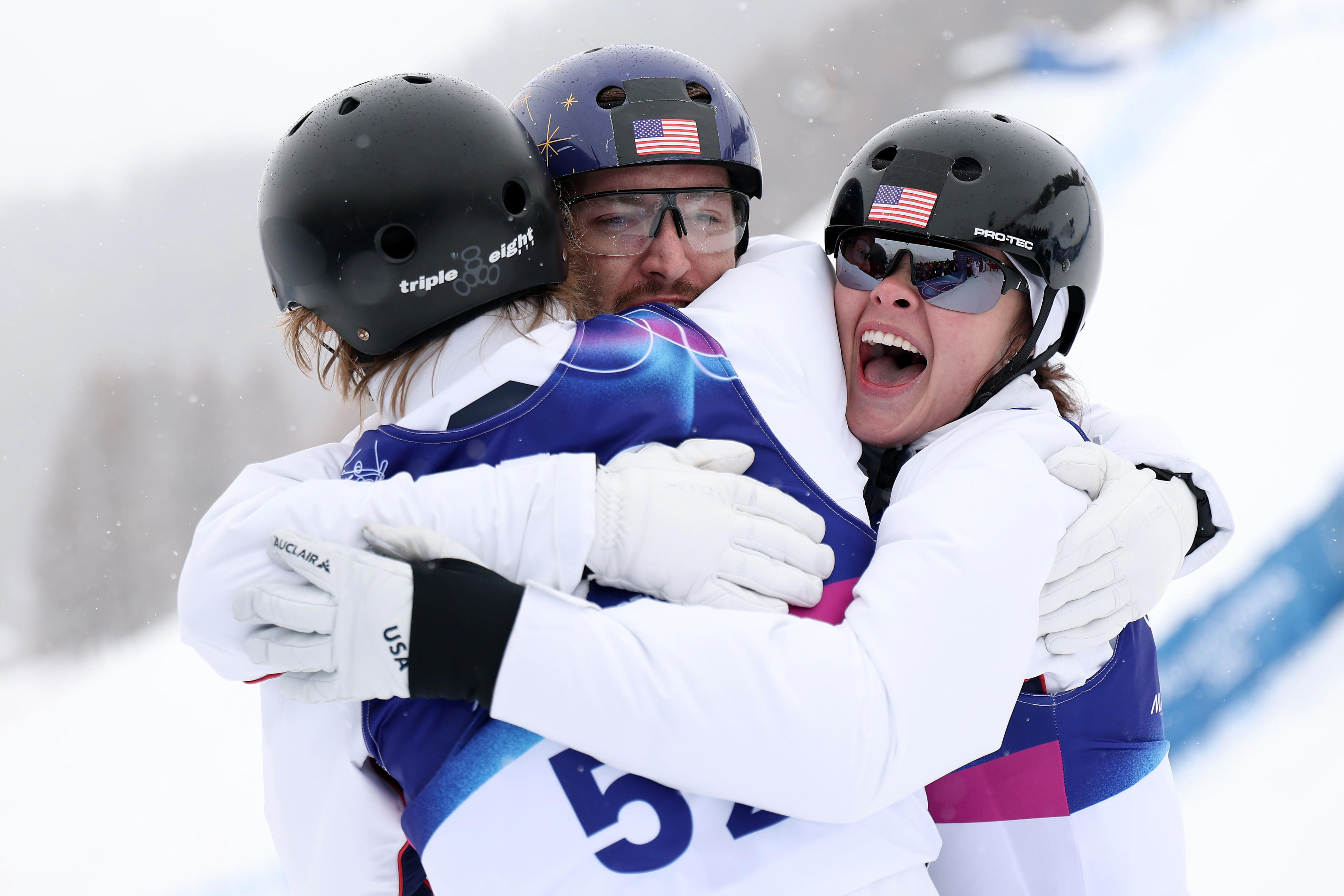 Winter Olympics highlights: Team USA wins gold in mixed team aerials