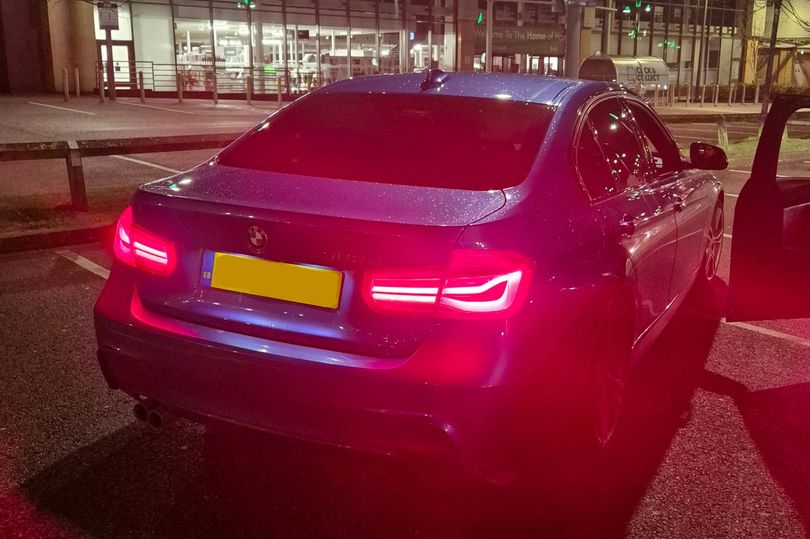 Boy racer spins BMW's wheels as police turn up at A34 'car cruising' meet