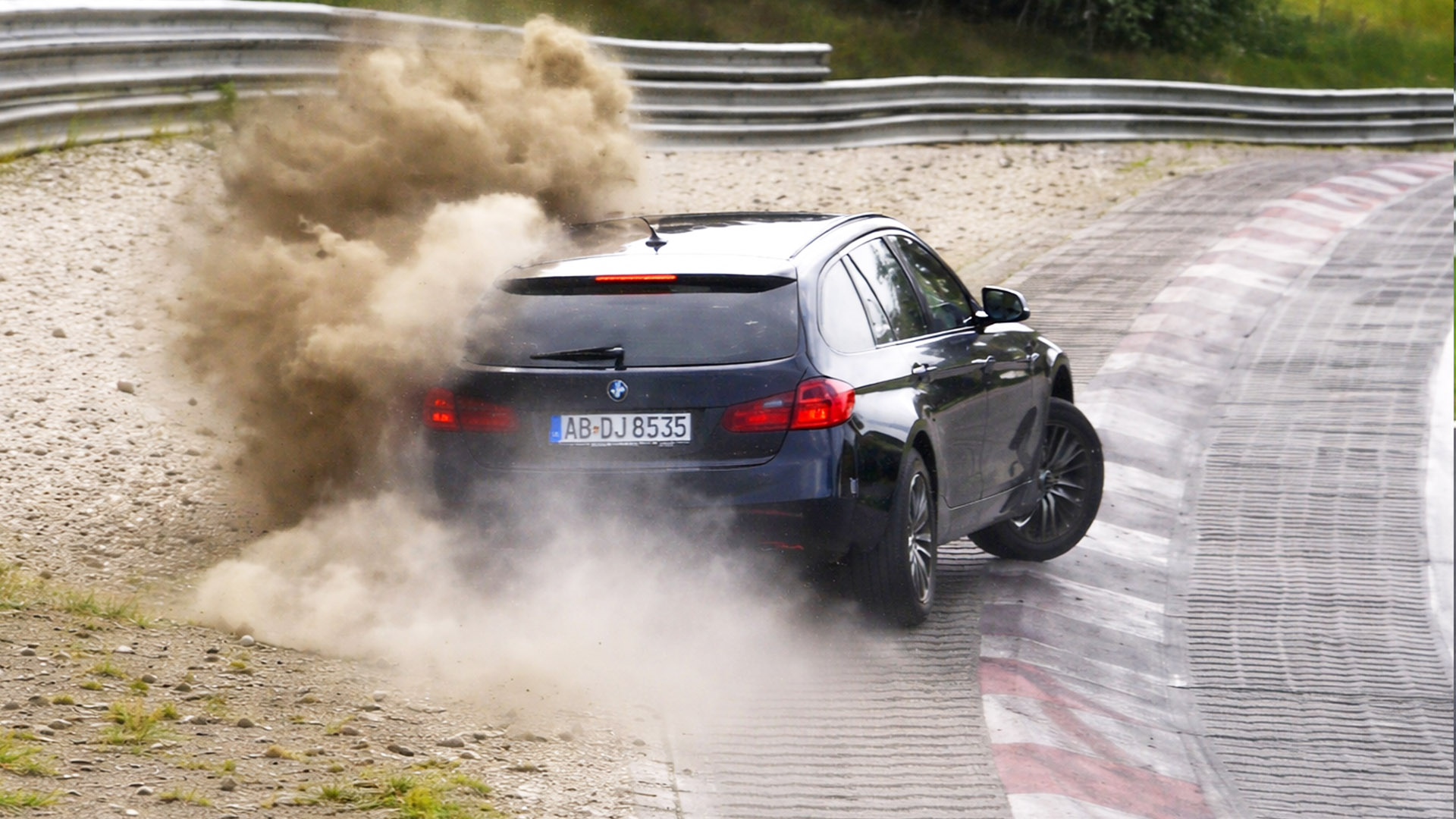 High speed slide kicks up massive dust
