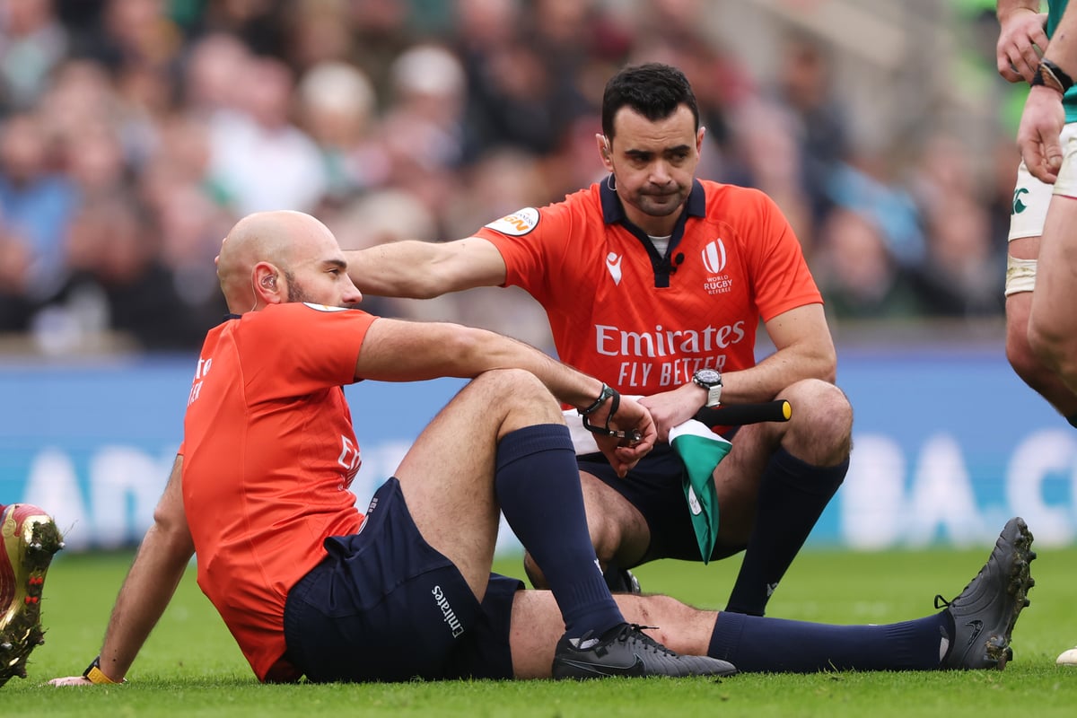 England vs Ireland referee injured during Six Nations clash