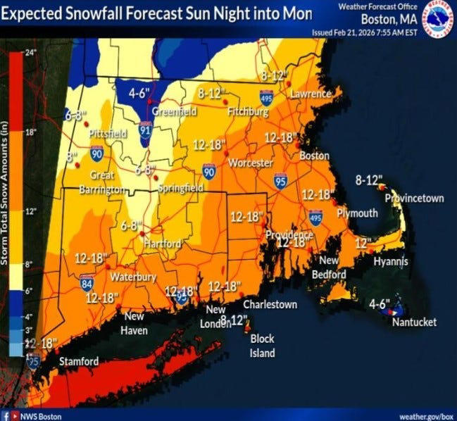 How much snow? Snow accumulation forecast by state, region