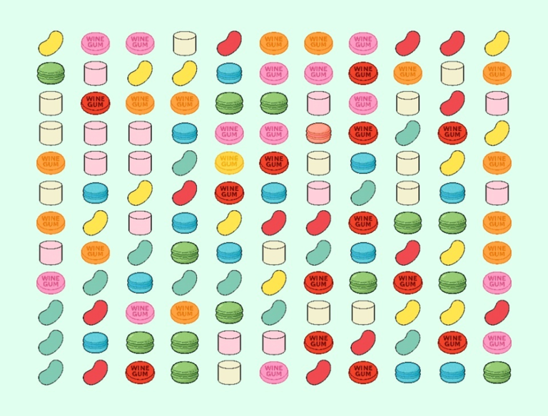 Can you find the 2 hidden candies in 12 seconds? Test your eyesight now!