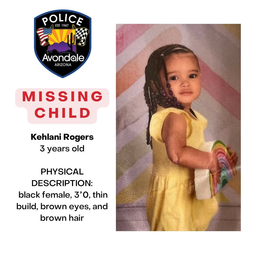 Amber Alert issued for 2-year-old last seen in Phoenix suburb of Avondale
