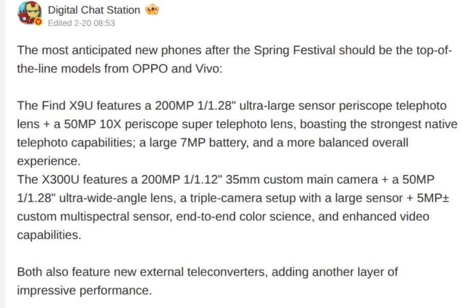 Oppo Find X9 Ultra and Vivo X300 Ultra camera hardware surface in new leak