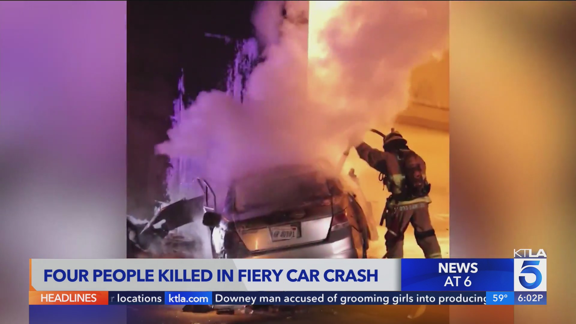 4 killed in fiery Long Beach crash