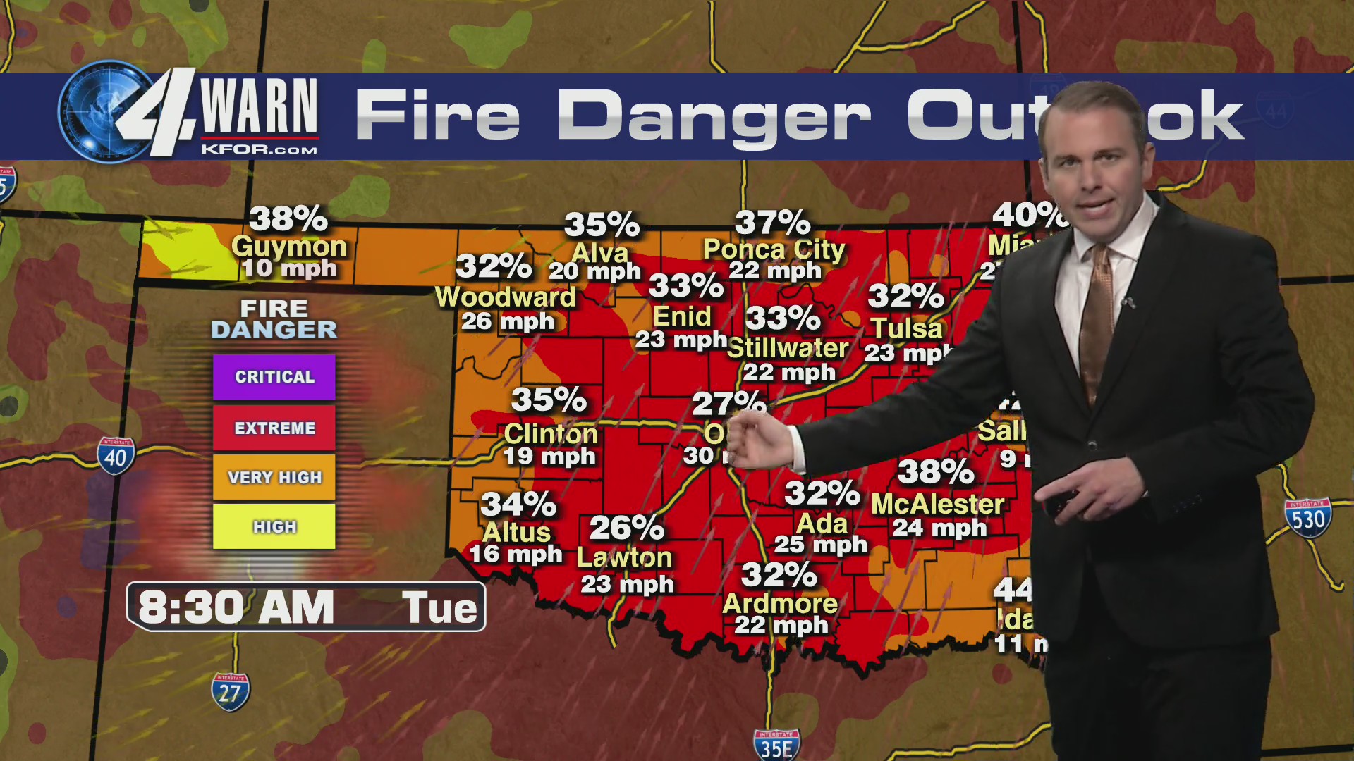 Aaron Brackett tracks a return to Oklahoma fire danger!
