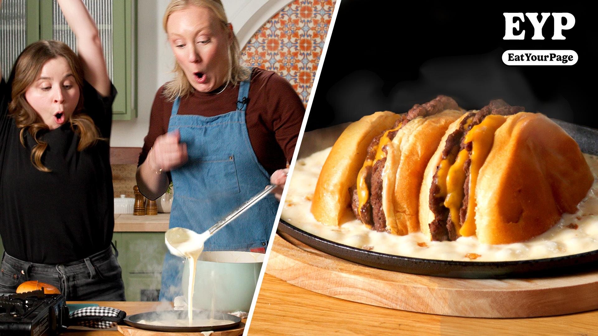 We tried to re-create viral molten cheeseburger