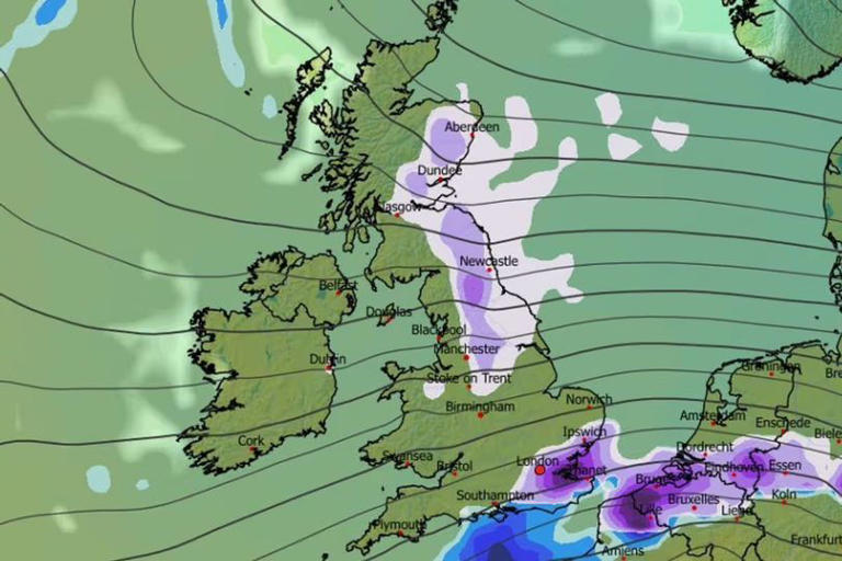 Snow maps show exact date beast from the east storm set to hit North East