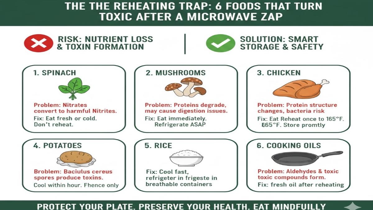 The reheating trap: 6 healthy foods that turn toxic after a microwave zap