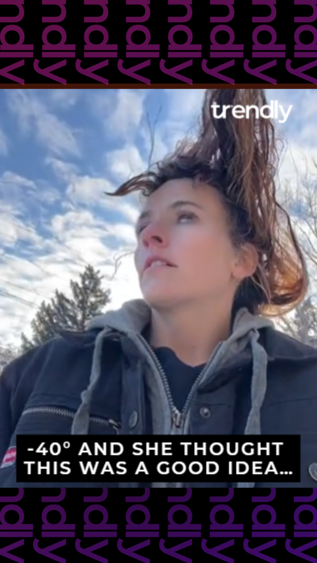 Woman's hair turned into ice crown outdoors in frigid North Dakota