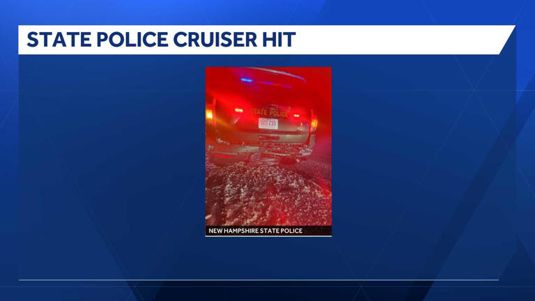 New Hampshire State Police cruiser struck while trooper helped another ...
