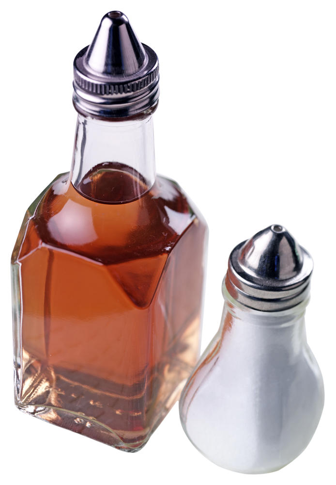Mix vinegar and salt in a glass of water and leave it in the room you ...
