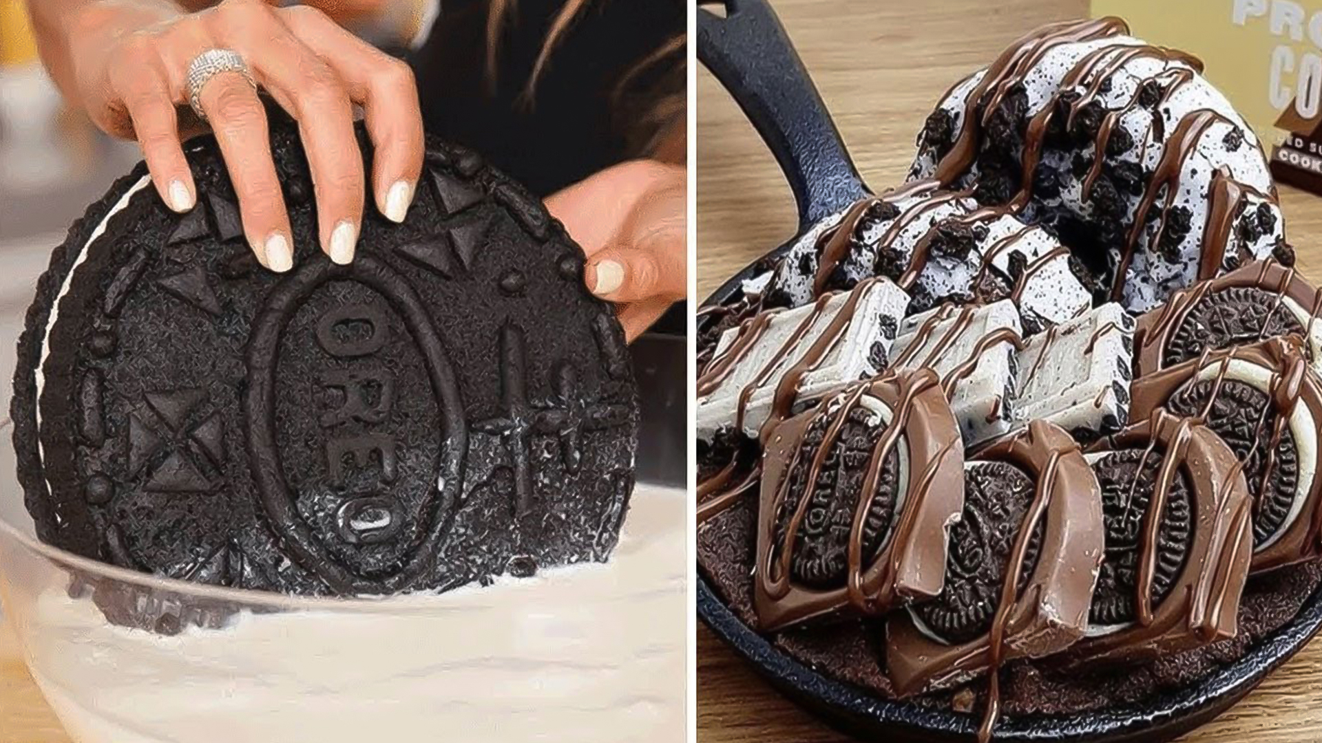 Giant Oreo cake and loaded skillet dessert duo