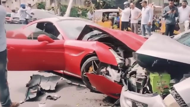 Speeding Ferrari loses control, rams multiple cars in Hyderabad ...
