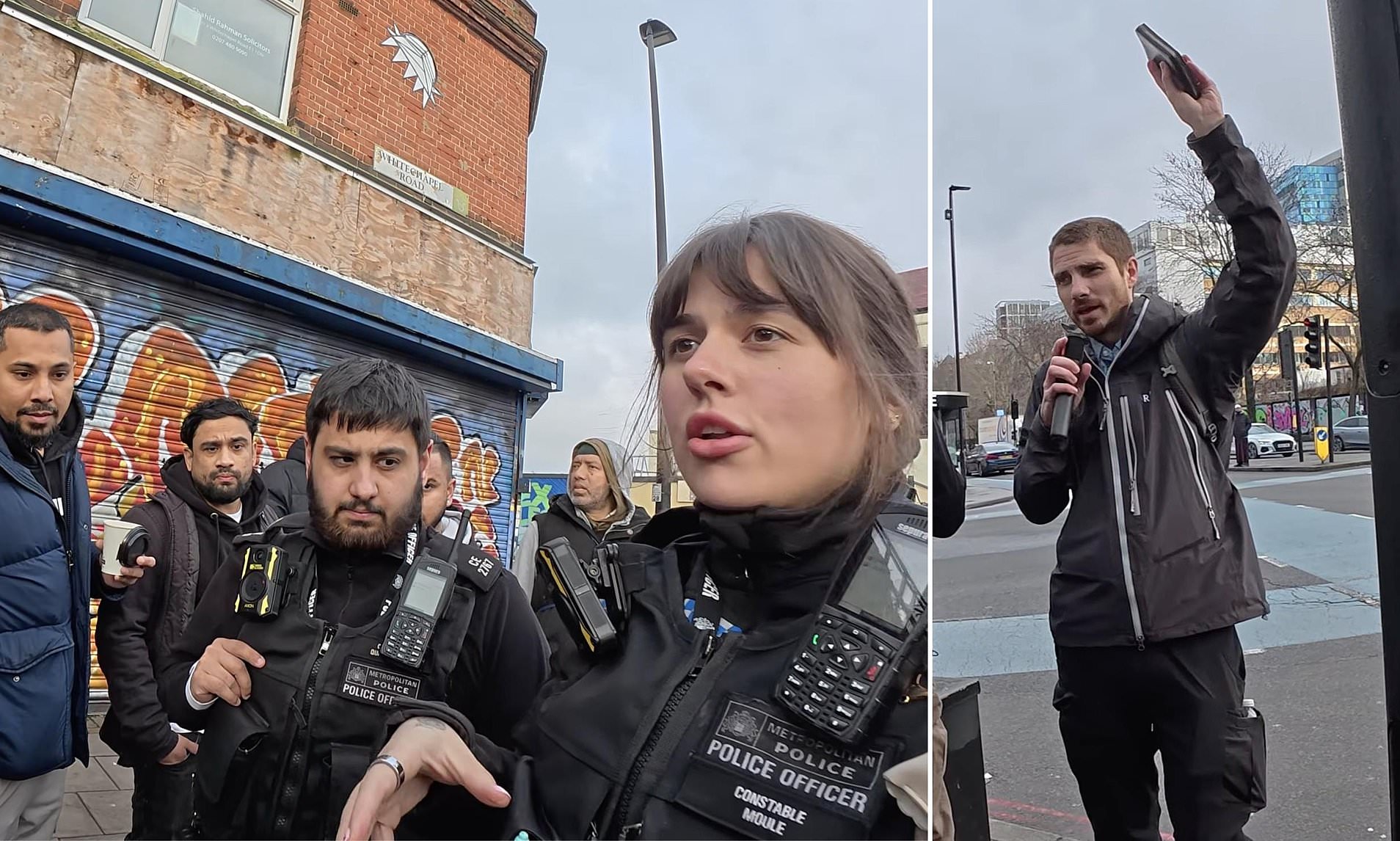 Moment police defend Christian preacher's freedom of speech after being ...