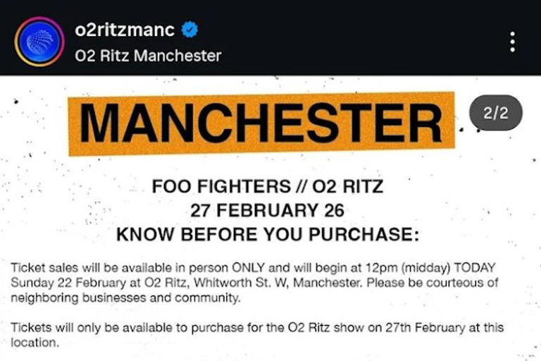 How to get tickets for Foo Fighters' surprise Manchester show in tiny venue