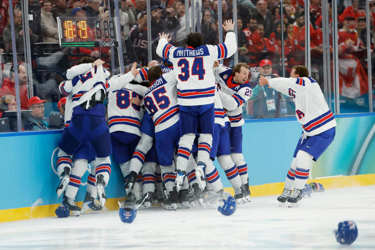 Team USA wins first men's hockey gold since '80 on Jack Hughes OT goal