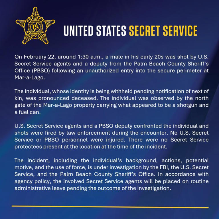 Secret Service kills shotgun-wielding man at Trump’s Mar-a-Lago after ...