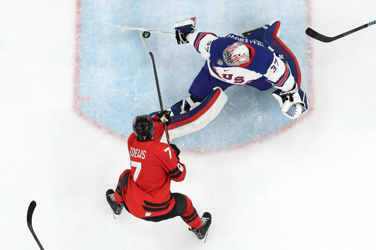 Connor Hellebuyck’s miraculous save on Devon Toews rescued USA in gold ...