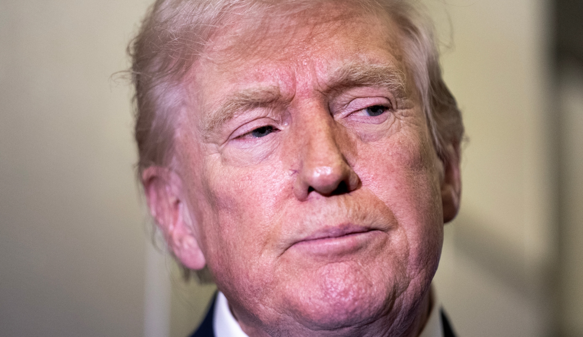 Donald Trump appears in public without his orange makeup for once