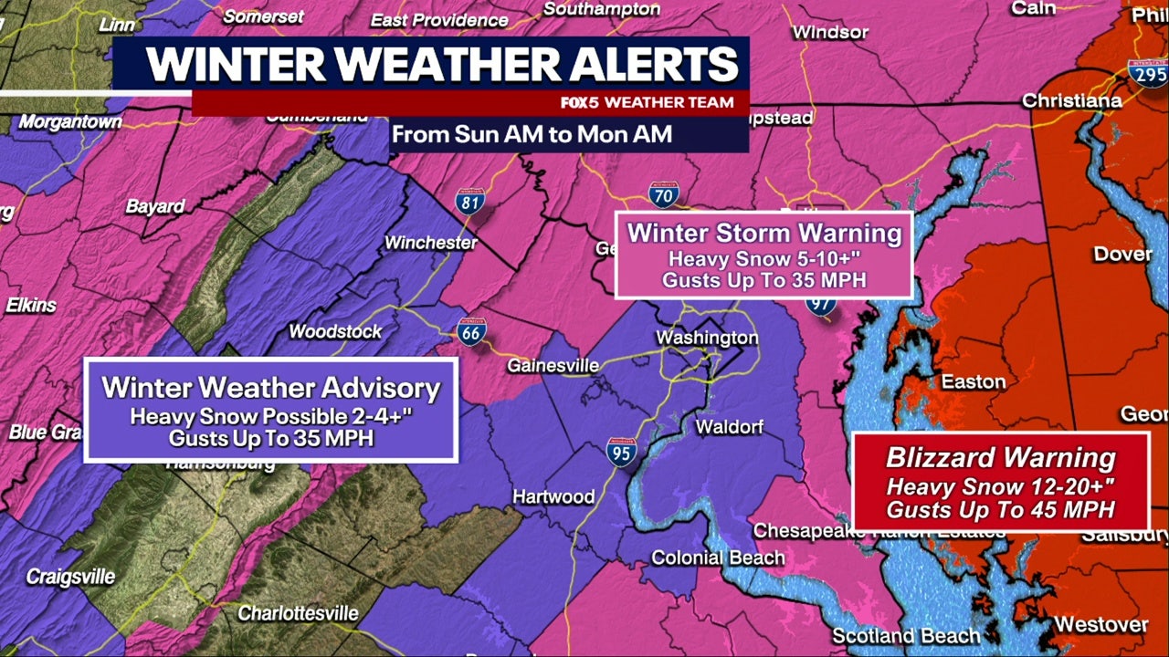 DC snow forecast: Winter weather advisories, winter storm warnings ...