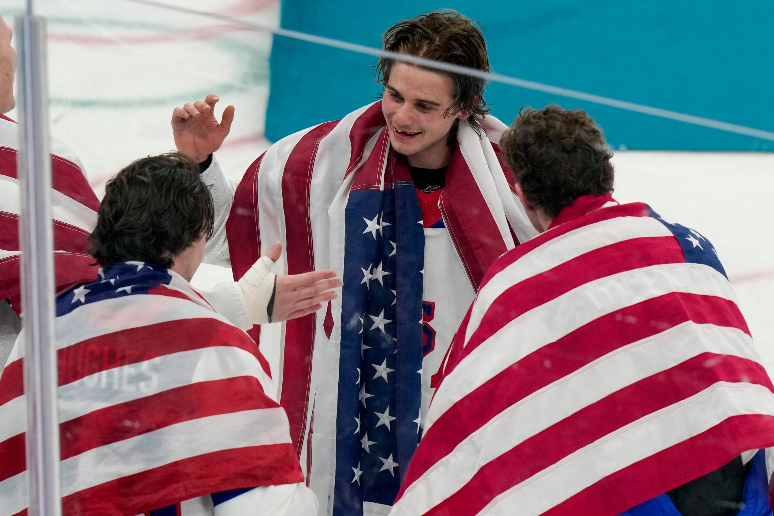 So proud to be an American! US hockey star gets emotional after scoring ...