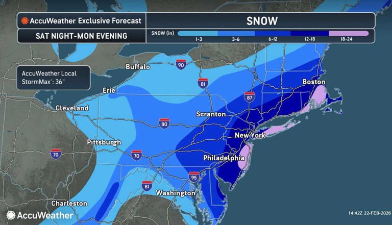 Monster nor’easter arrives: Here's latest snowfall, timing, wind speed ...
