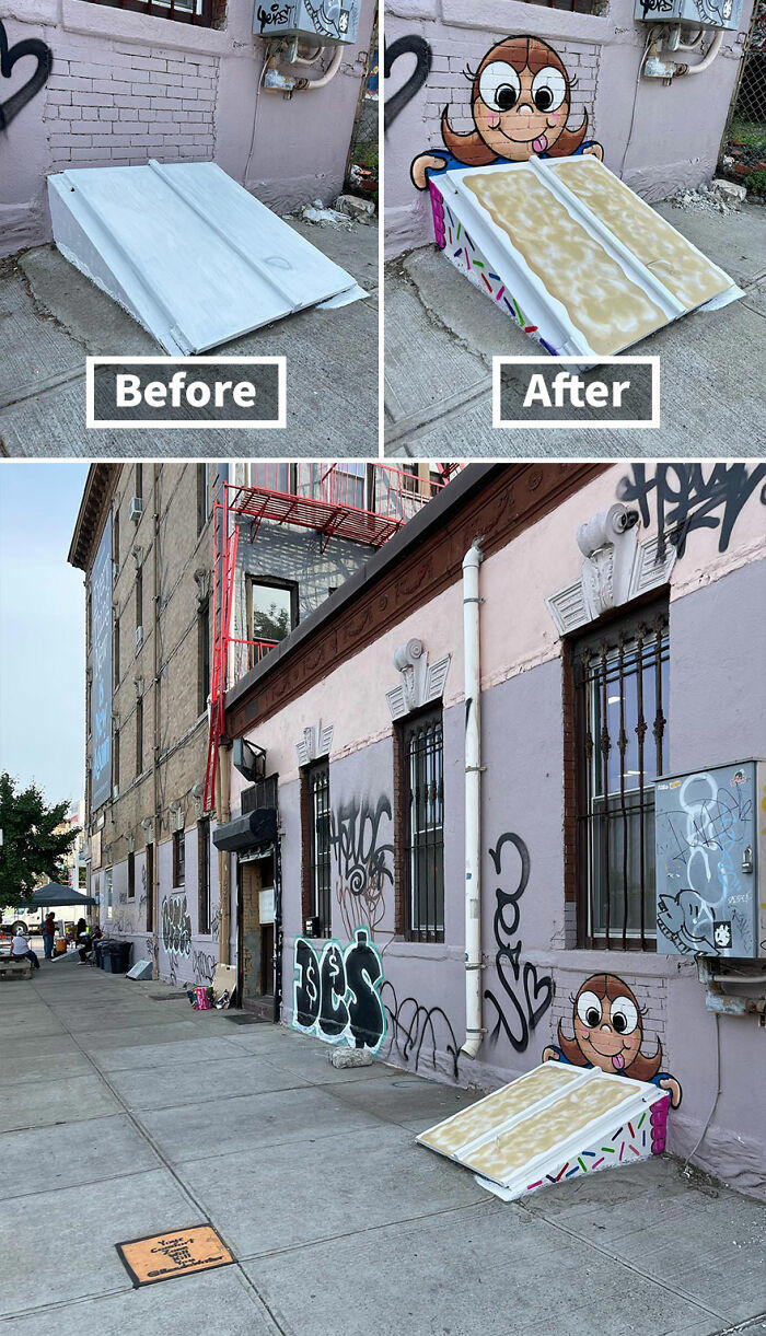 Street artist turned 30 boring street objects into works of art