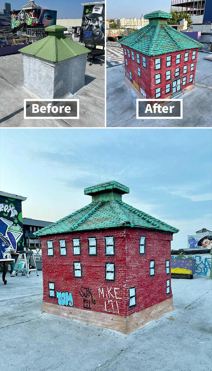 Street artist turned 30 boring street objects into works of art