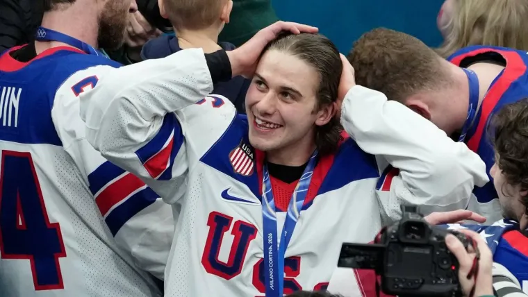 Jack Hughes' missing teeth steal the show during viral Olympics golden ...