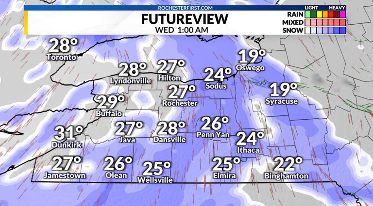 Weather forecast: Light snow gradually accumulates through Tuesday morning