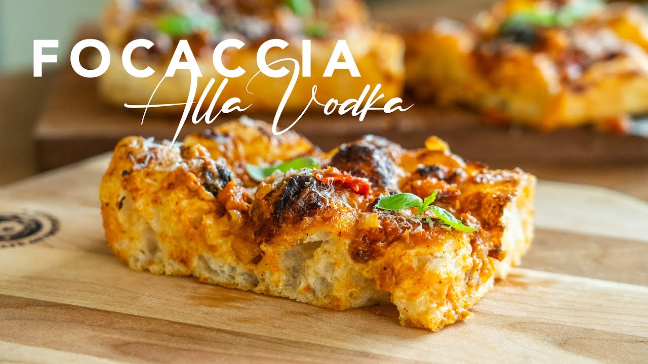 Crispy focaccia alla vodka | Easy gourmet bread recipe